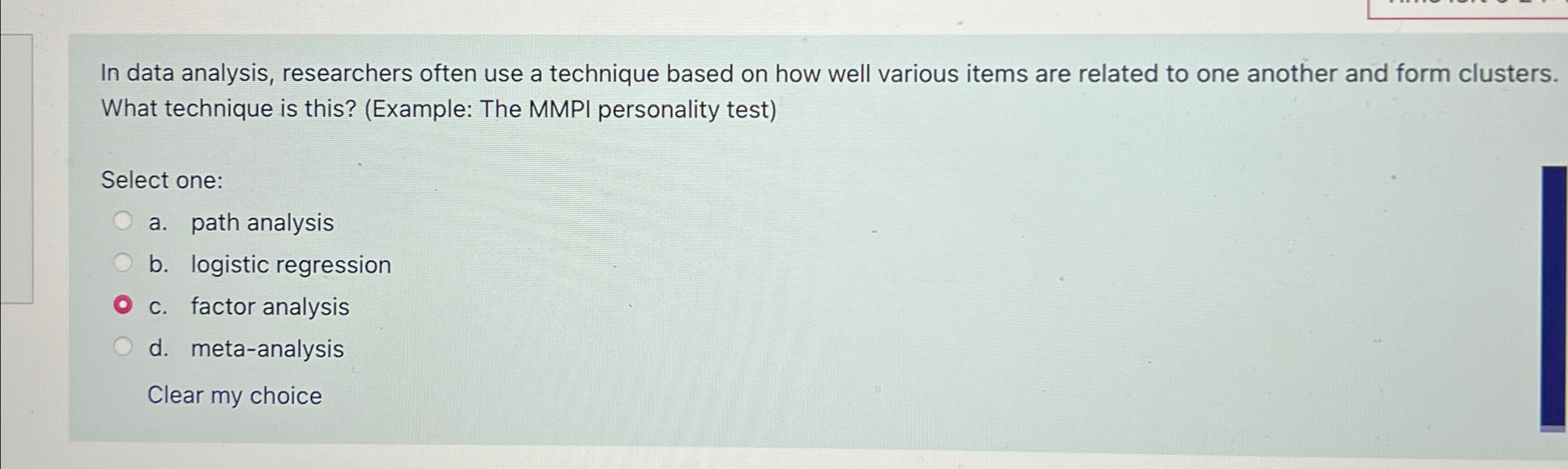 Solved In data analysis, researchers often use a technique | Chegg.com