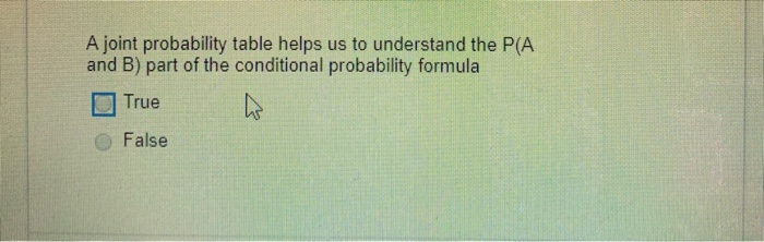 Solved A joint probability table helps us to understand the | Chegg.com