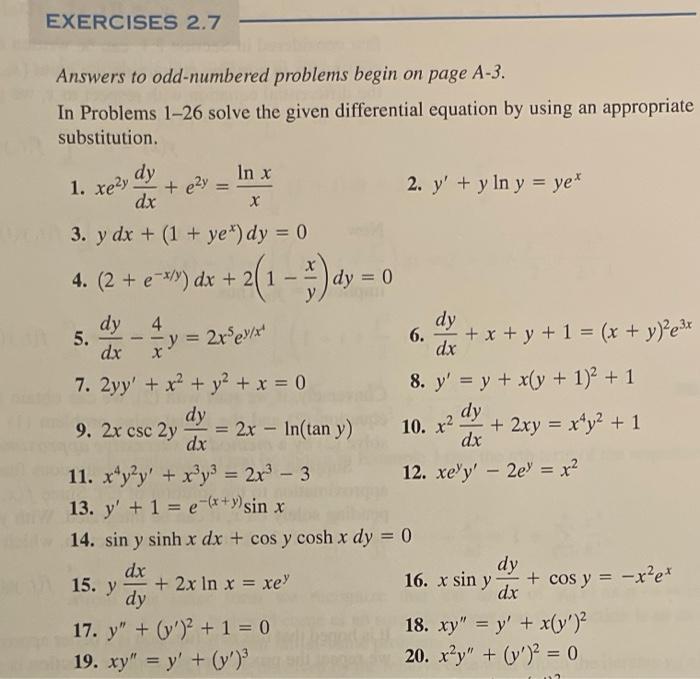 Solved Answers to odd-numbered problems begin on page A-3. | Chegg.com
