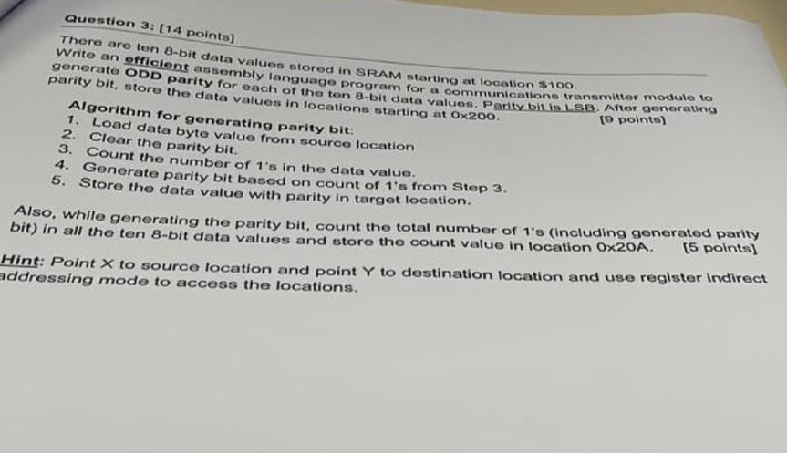 Solved Question 3: [14 ﻿points]There are ten B-bit data | Chegg.com