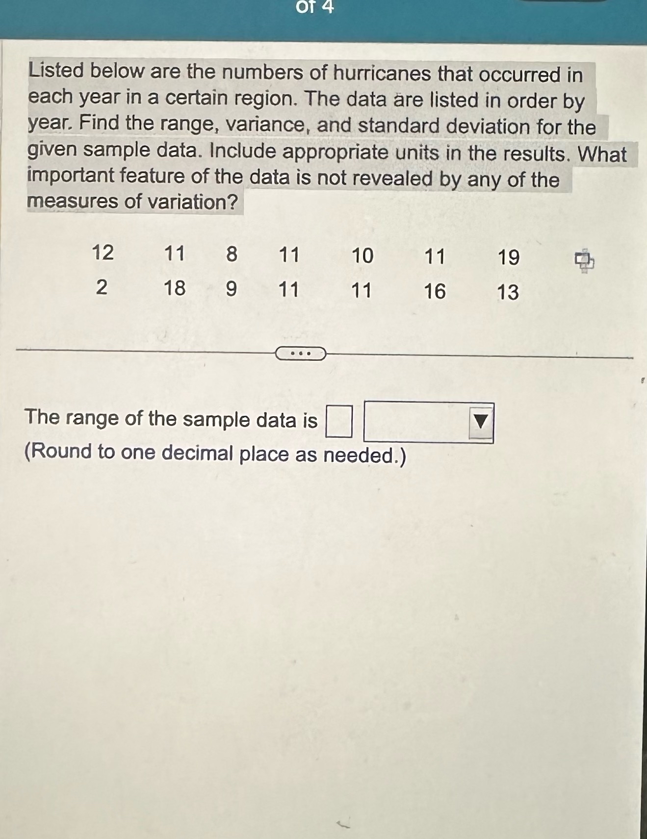 Solved Listed below are the numbers of hurricanes that | Chegg.com