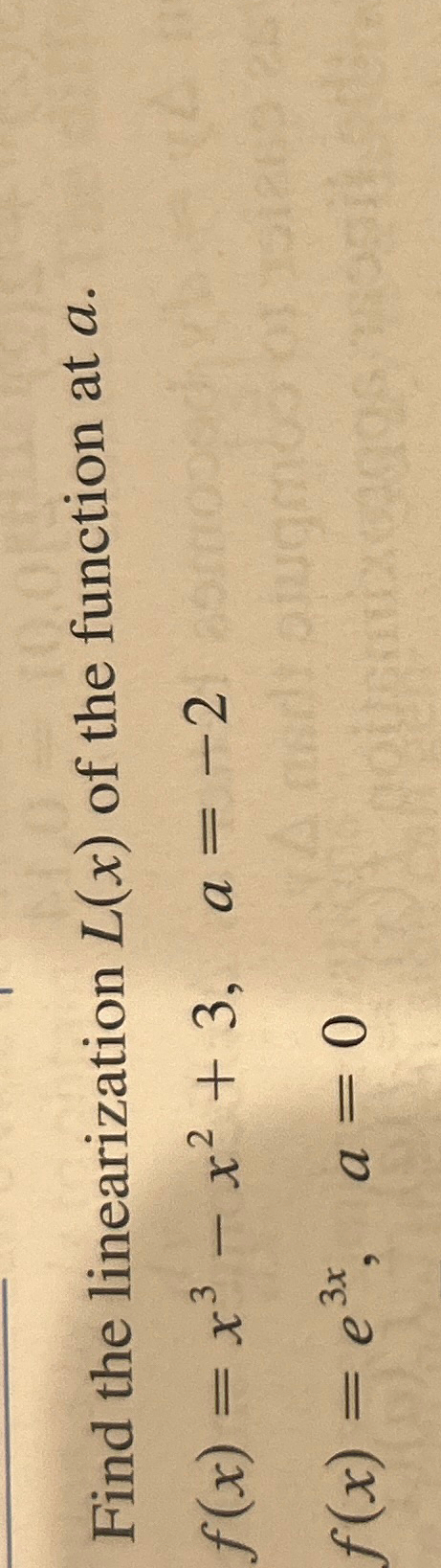 Solved Find The Linearization L X ﻿of The Function At
