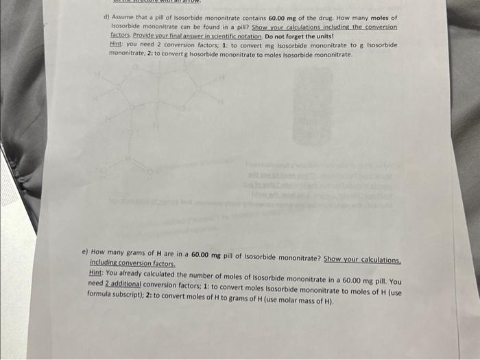 Solved 1. Isosorbide mononitrate (Imdur) is a drug that | Chegg.com