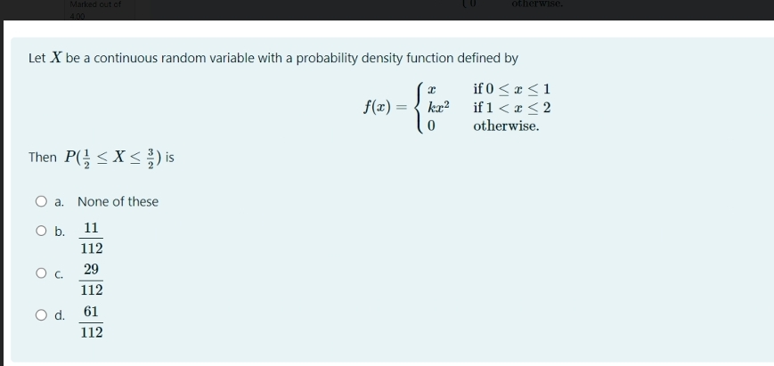Solved Let x ﻿be a continuous random variable with a | Chegg.com