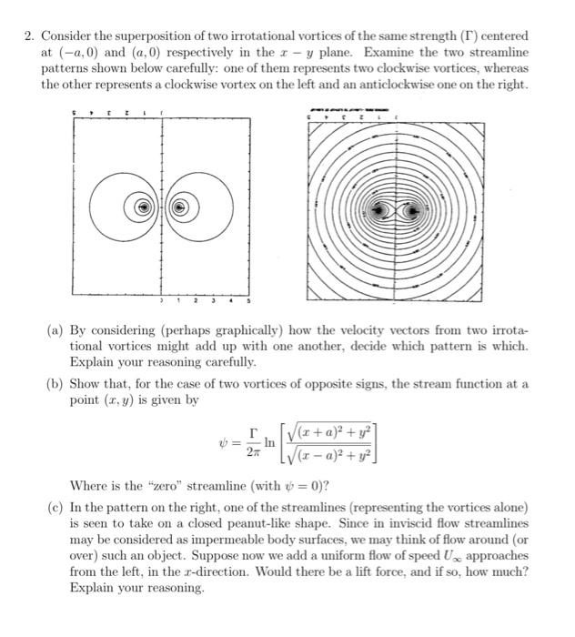 Solved 2. Consider the superposition of two irrotational | Chegg.com