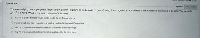 Solved You are studying how a penguin's flipper length (in | Chegg.com