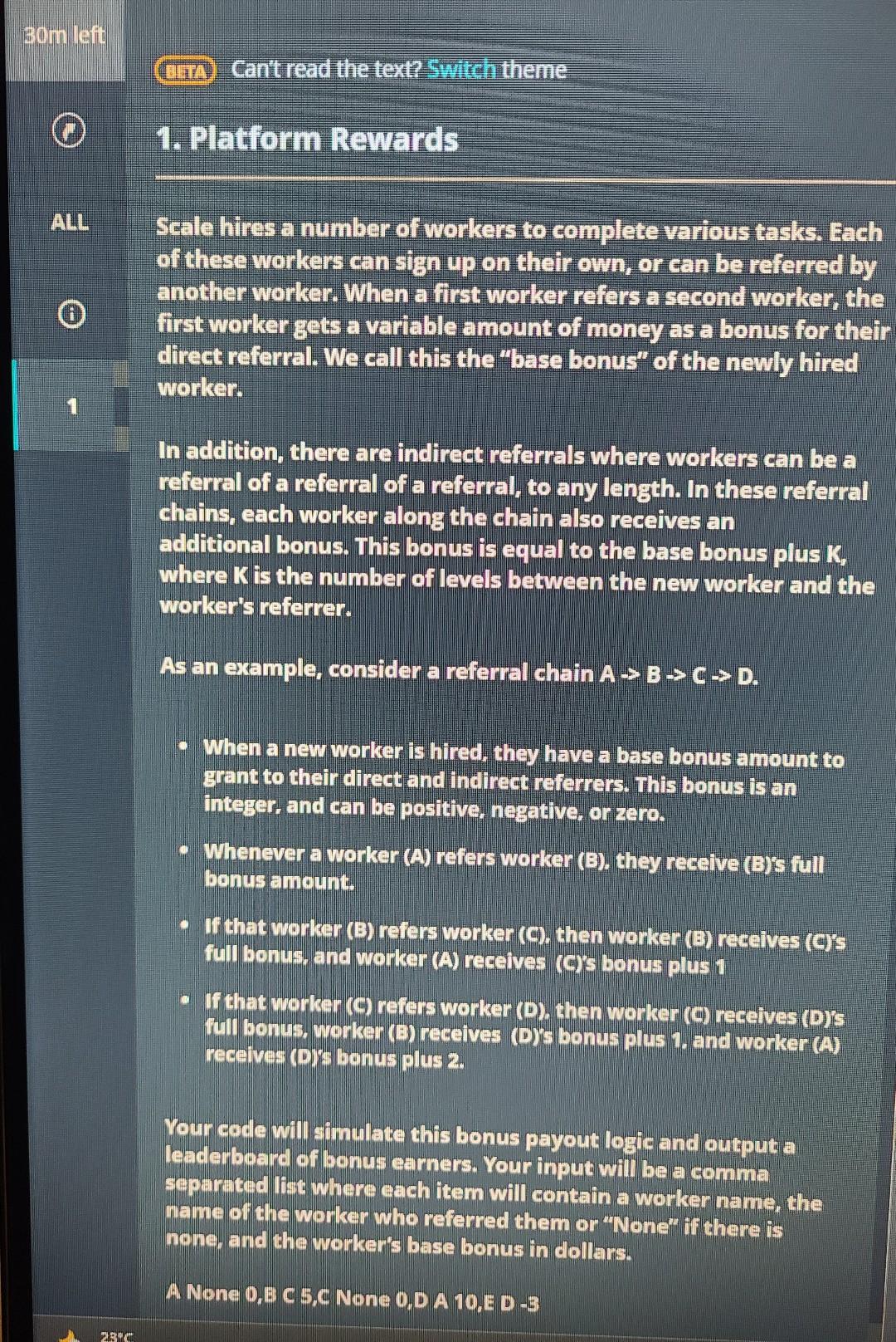 Solved (Caid) Can'tread the text? Switch theme 1. Platform | Chegg.com