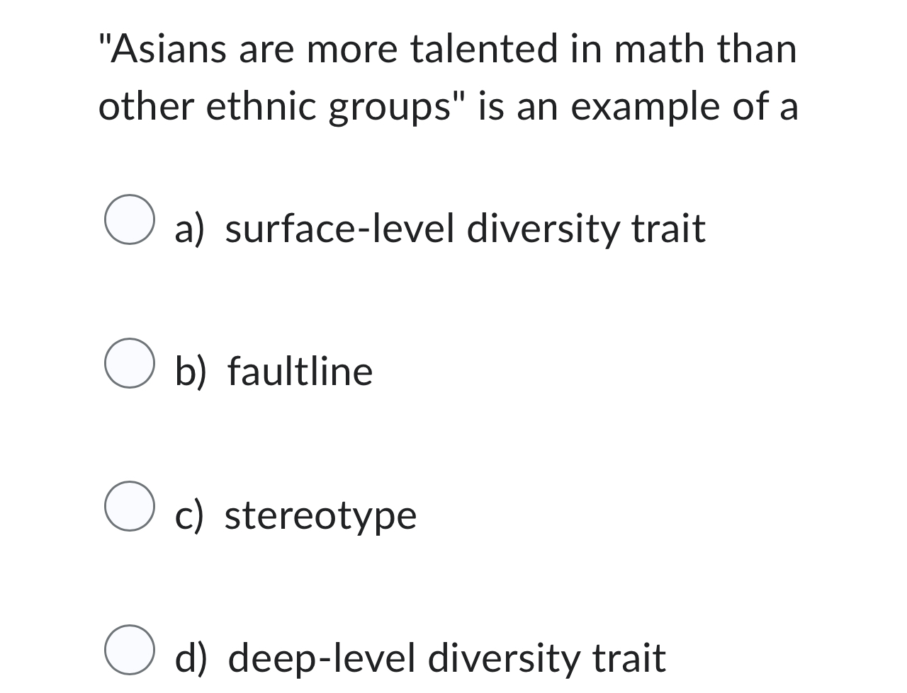 Solved "Asians are more talented in math than other ethnic | Chegg.com