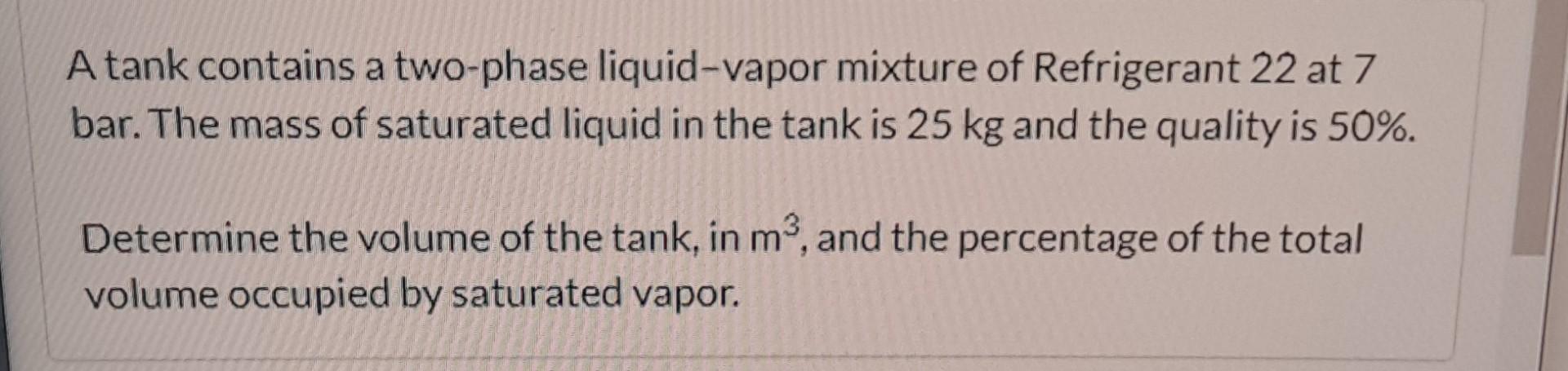 Solved A tank contains a two-phase liquid-vapor mixture of | Chegg.com