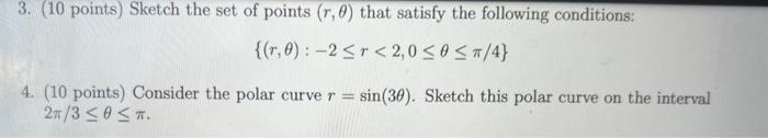 Solved {(r,θ):−2≤r