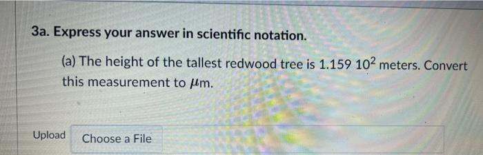 Solved 3a. Express your answer in scientific notation. (a) | Chegg.com
