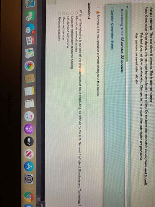Multiple Attempts This test allows 5 attempts. This | Chegg.com