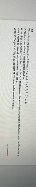 Solved Q9Three lists are defined as follows: | Chegg.com