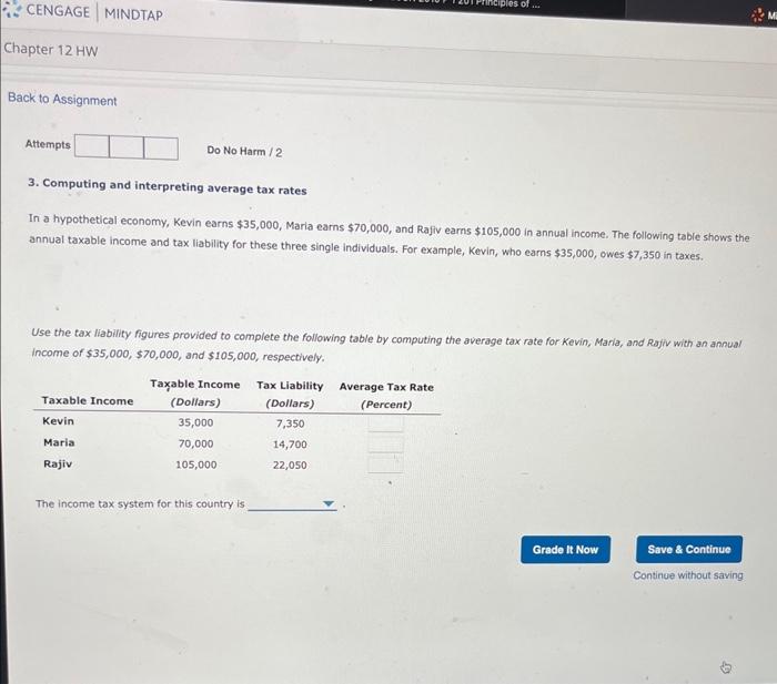 Solved 3. Computing and interpreting average tax rates In a | Chegg.com