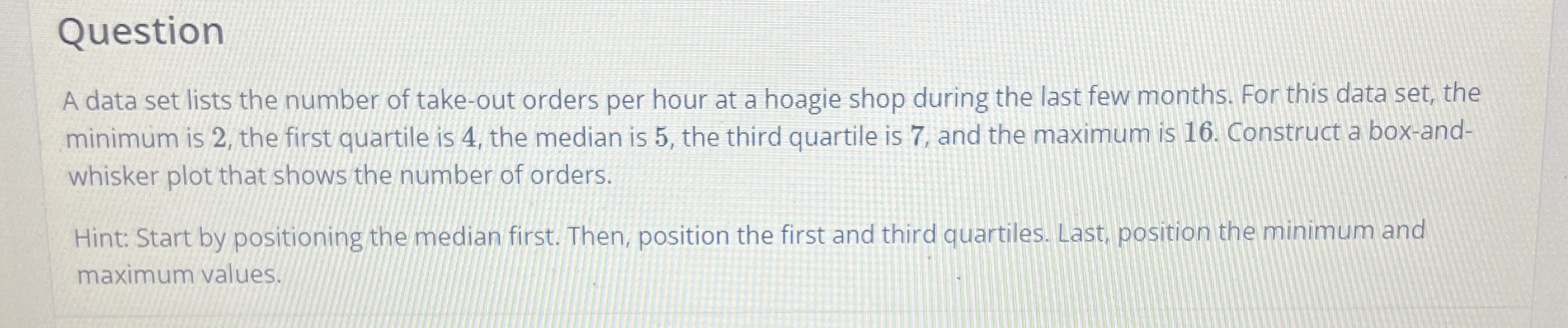 Solved QuestionA data set lists the number of take-out | Chegg.com