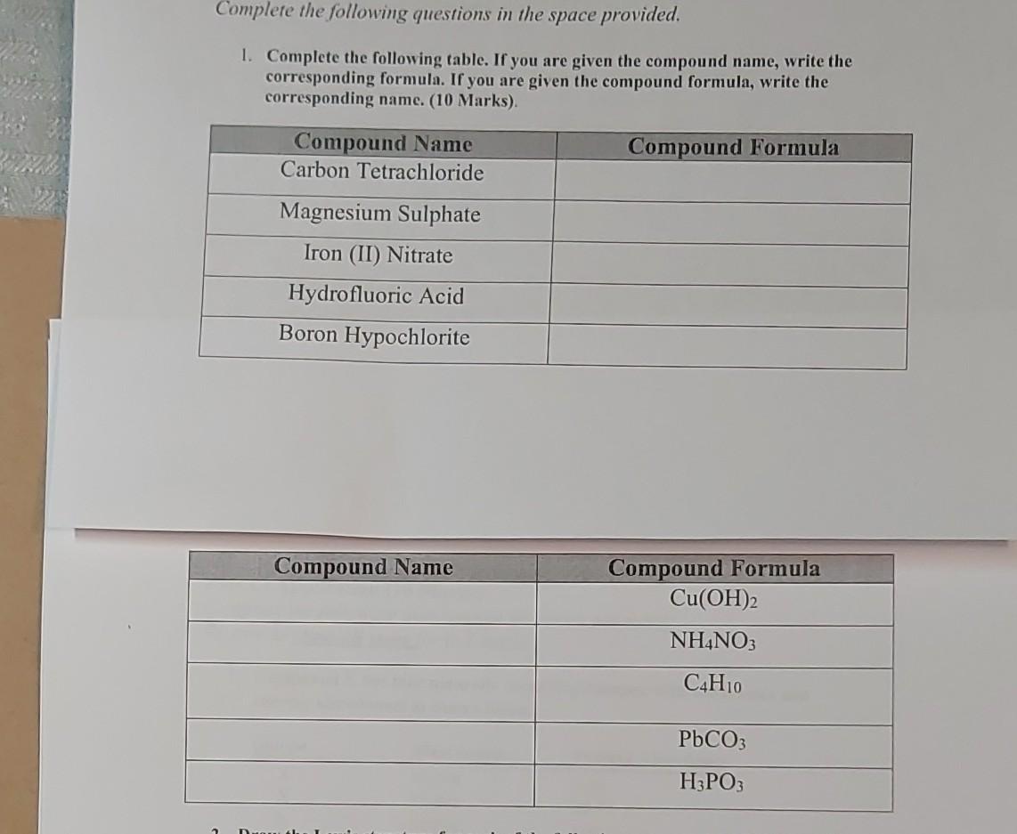 Complete the following questions in the space | Chegg.com