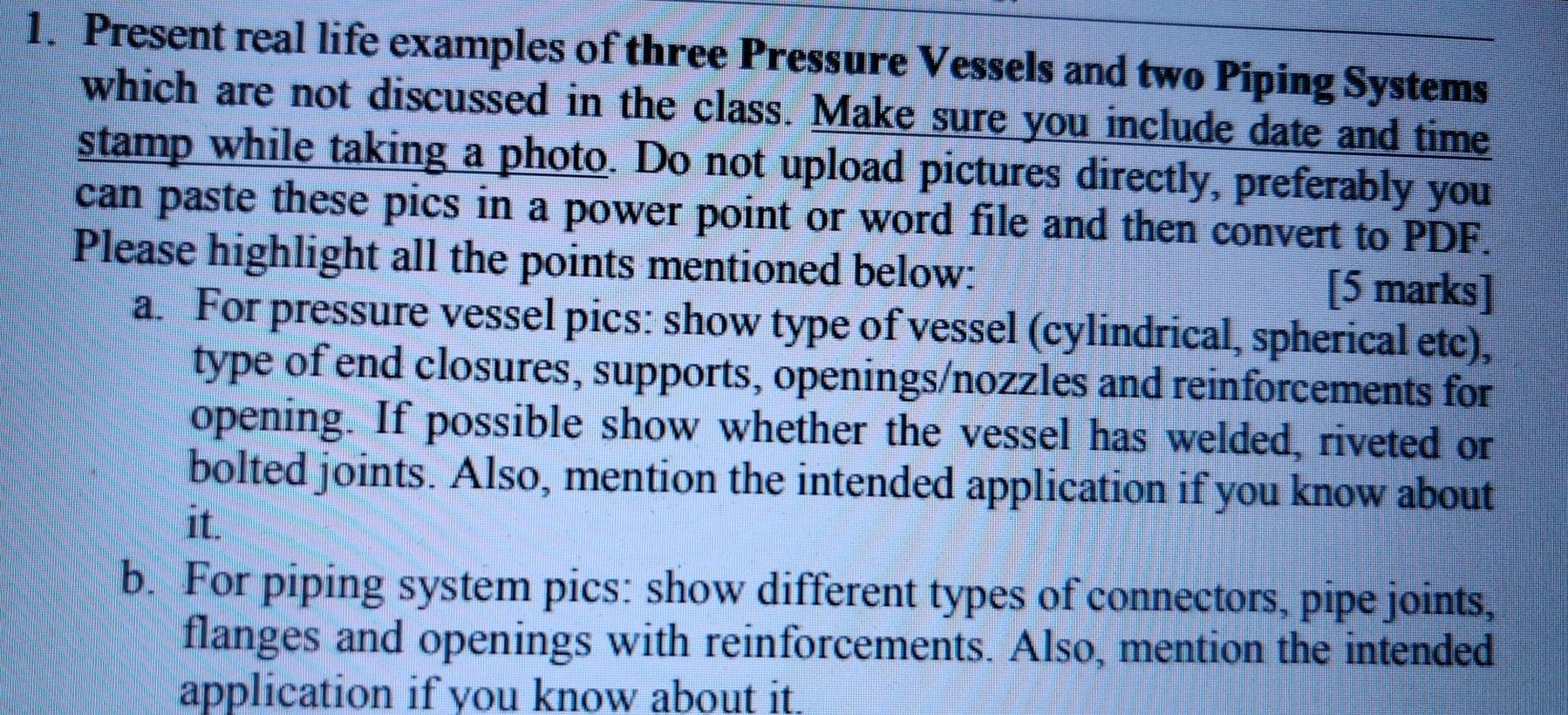 1. Present real life examples of three Pressure | Chegg.com