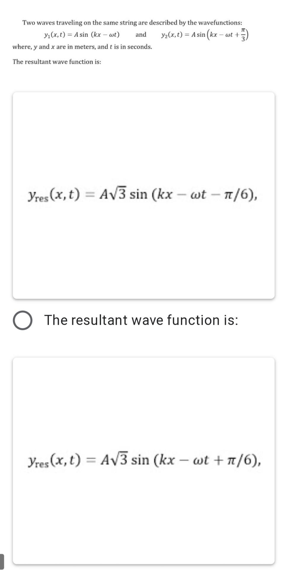 Solved Two waves traveling on the same string are described | Chegg.com