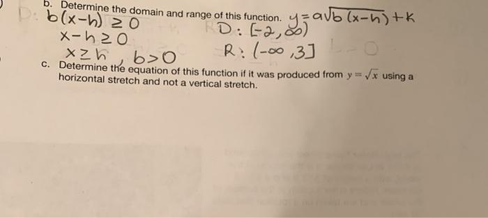 Solved 1. The graph of the function y = ab(x-h)+k is shown. | Chegg.com