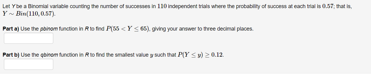 Solved Let Y ﻿be a Binomial variable counting the number of | Chegg.com