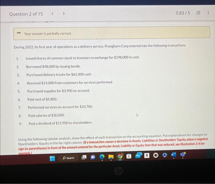 Solved show the effect of each transaction on the accounting | Chegg.com