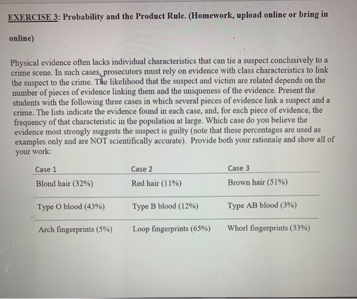Solved EXERCISE 3: Probability and the Product Rule. | Chegg.com