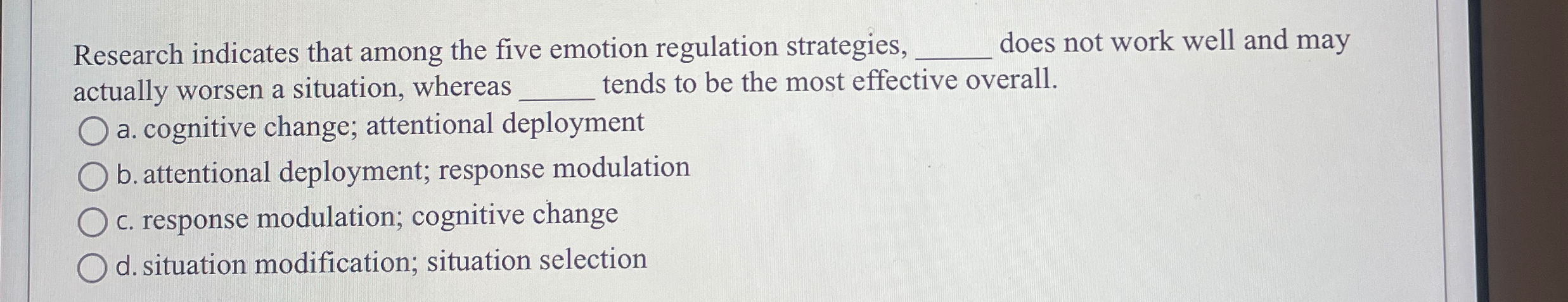 Solved Research indicates that among the five emotion | Chegg.com