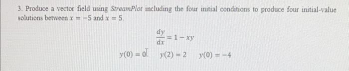 Solved 3. Produce a vector field using StreamPlor including | Chegg.com