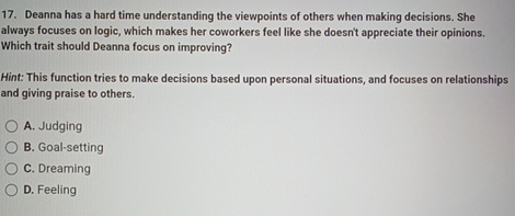 Solved Deanna has a hard time understanding the viewpoints | Chegg.com