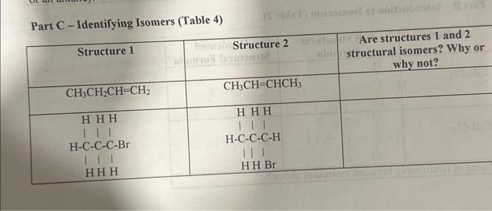 Solved Du.c o Idantifving Isomers (Table 4) | Chegg.com