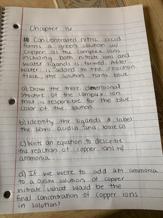 Solved I added 5.0m of concentrated nitric acid to two | Chegg.com