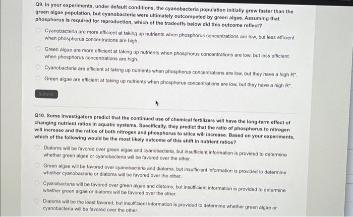 Solved Q9. In your experiments, under default conditions, | Chegg.com