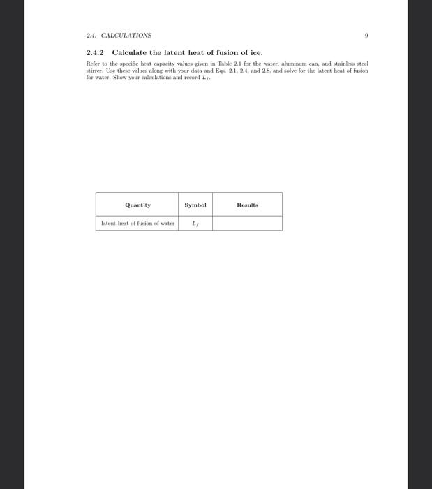 Solved IAB 2 SPECIFJC AND IATEN HFATS (PHYS ICO') bole. | Chegg.com
