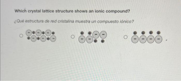 Solved Which crystal lattice structure shows an ionic | Chegg.com