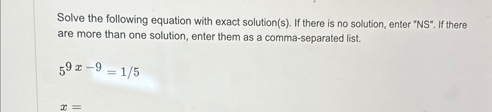 Solved Solve the following equation with exact solution(s). | Chegg.com
