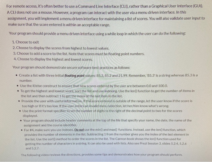Solved For remote access, it's often better to use a Command | Chegg.com