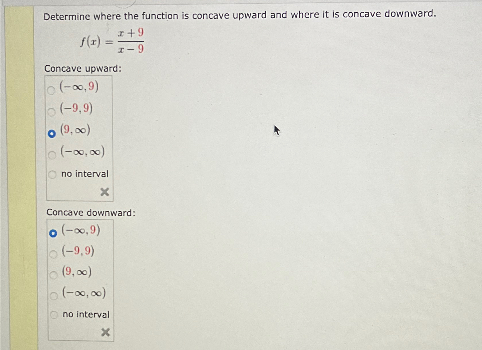 Solved Determine where the function is concave upward and | Chegg.com
