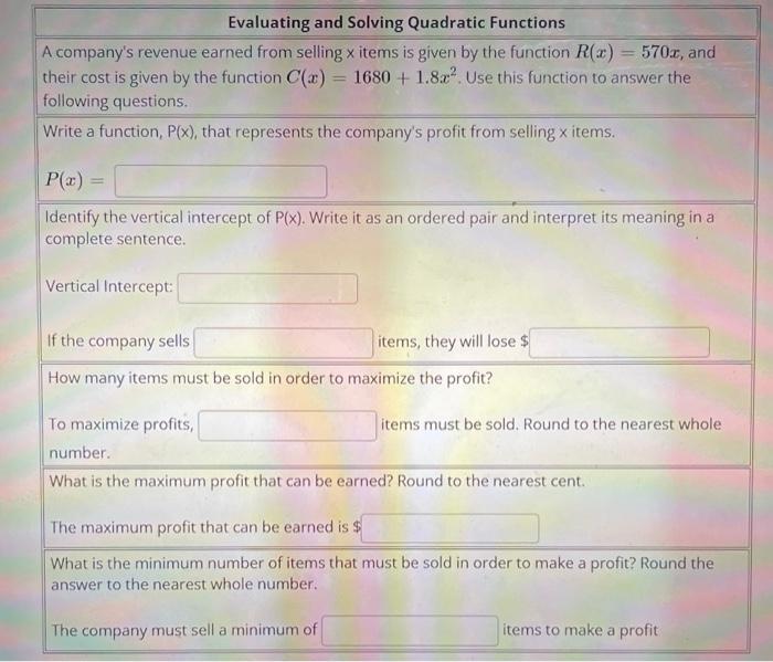 Solved Evaluating and Solving Quadratic Functions A | Chegg.com