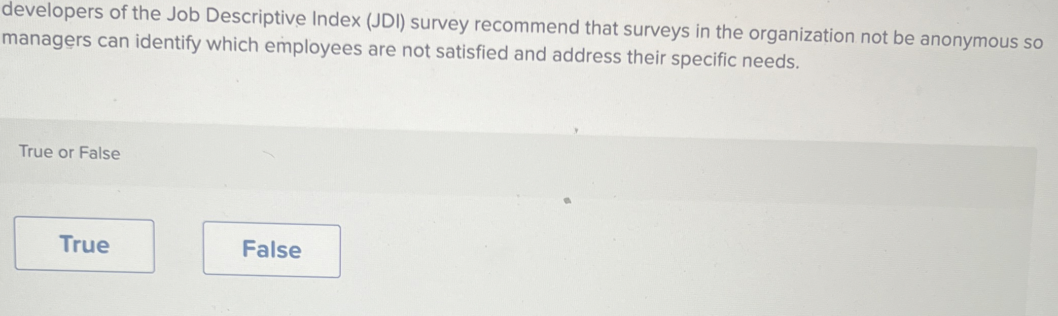 Solved developers of the Job Descriptive Index (JDI) ﻿survey | Chegg.com