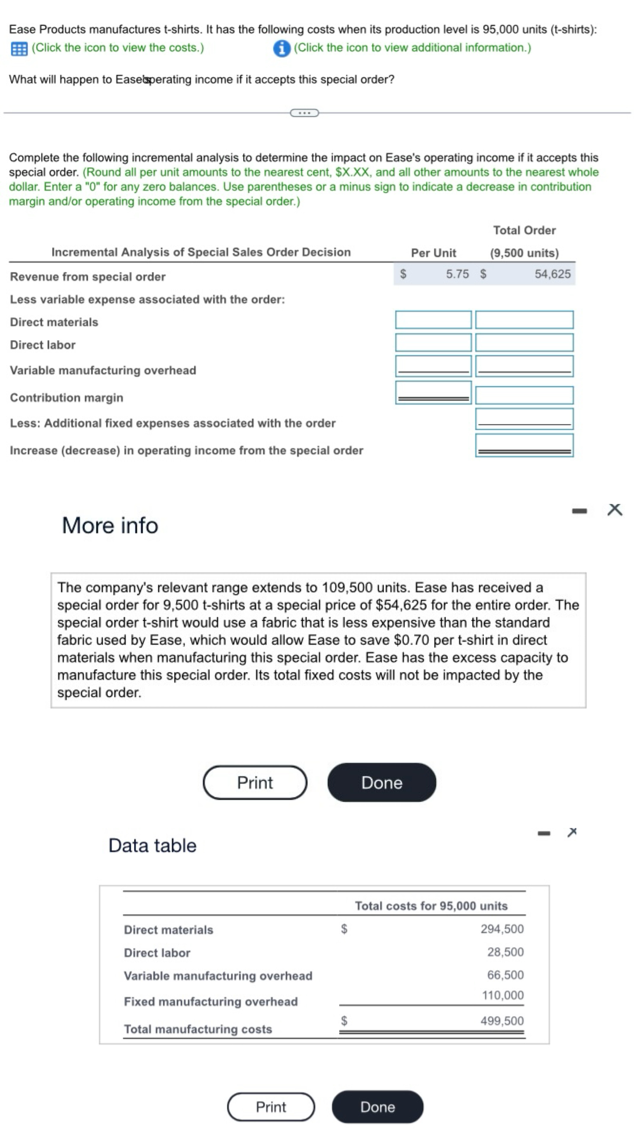 Solved Complete the following incremental analysis to | Chegg.com