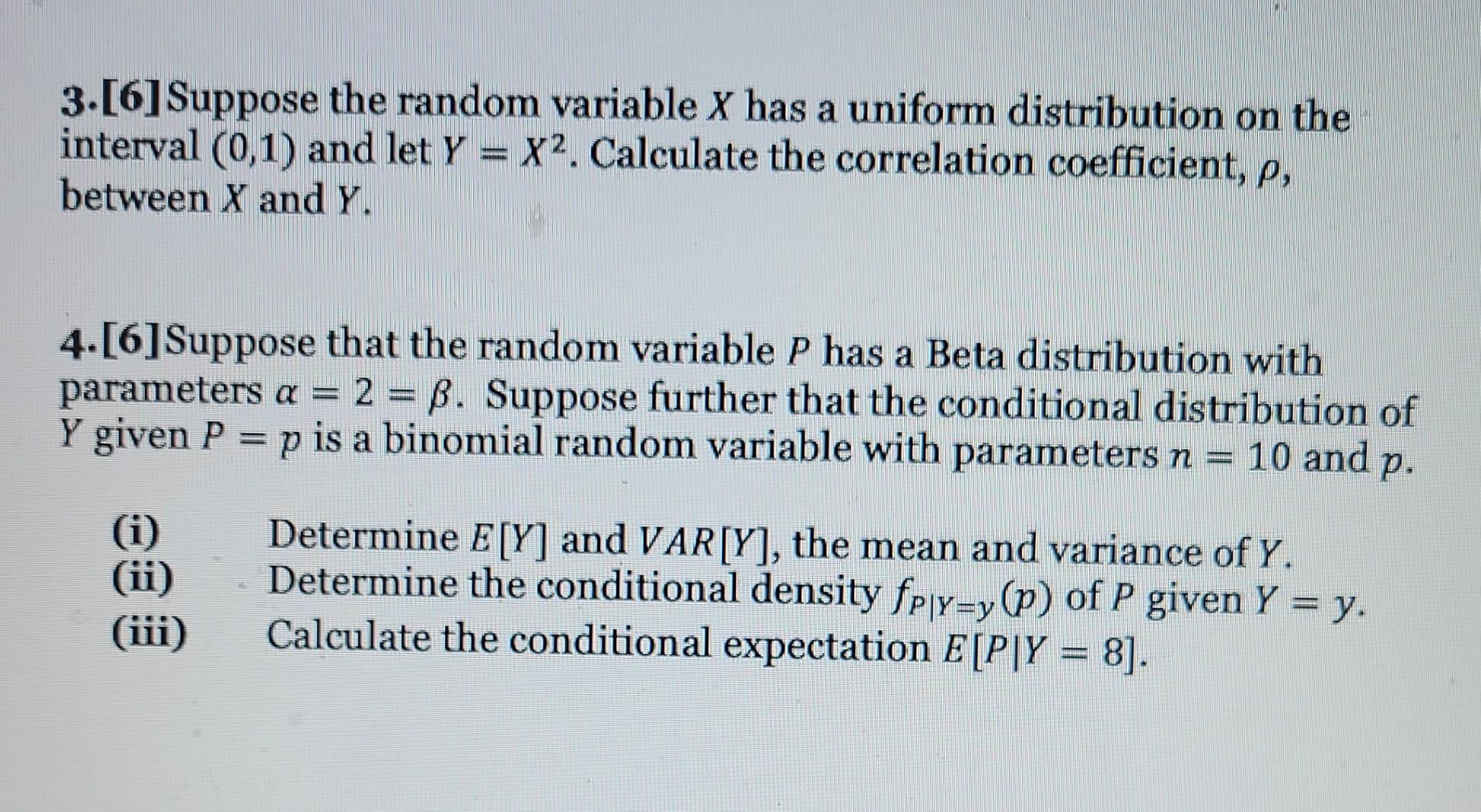 Solved A 3 6 Suppose The Random Variable X Has A Uniform 0033