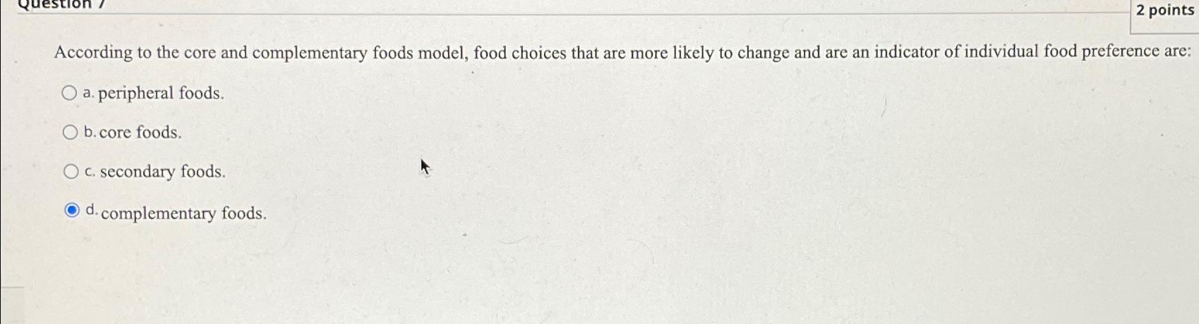 Solved 2 ﻿pointsAccording to the core and complementary | Chegg.com