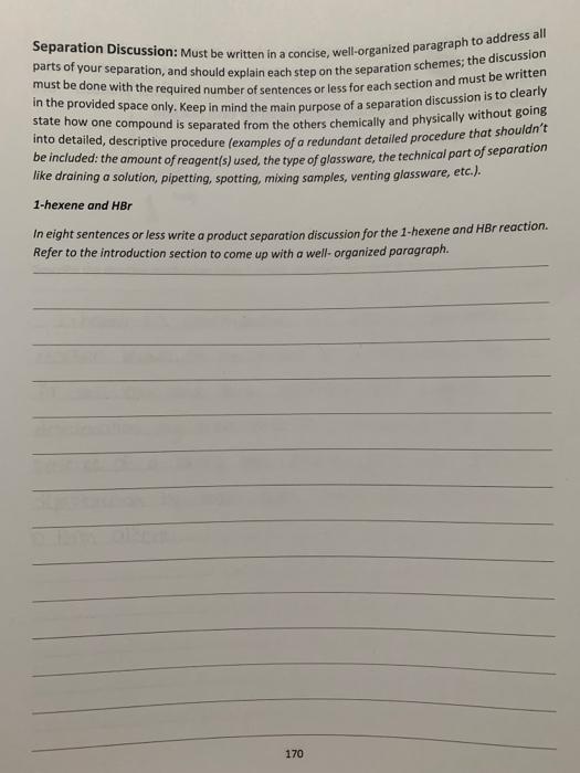 Solved Separation Discussion: Must be written in a concise, | Chegg.com