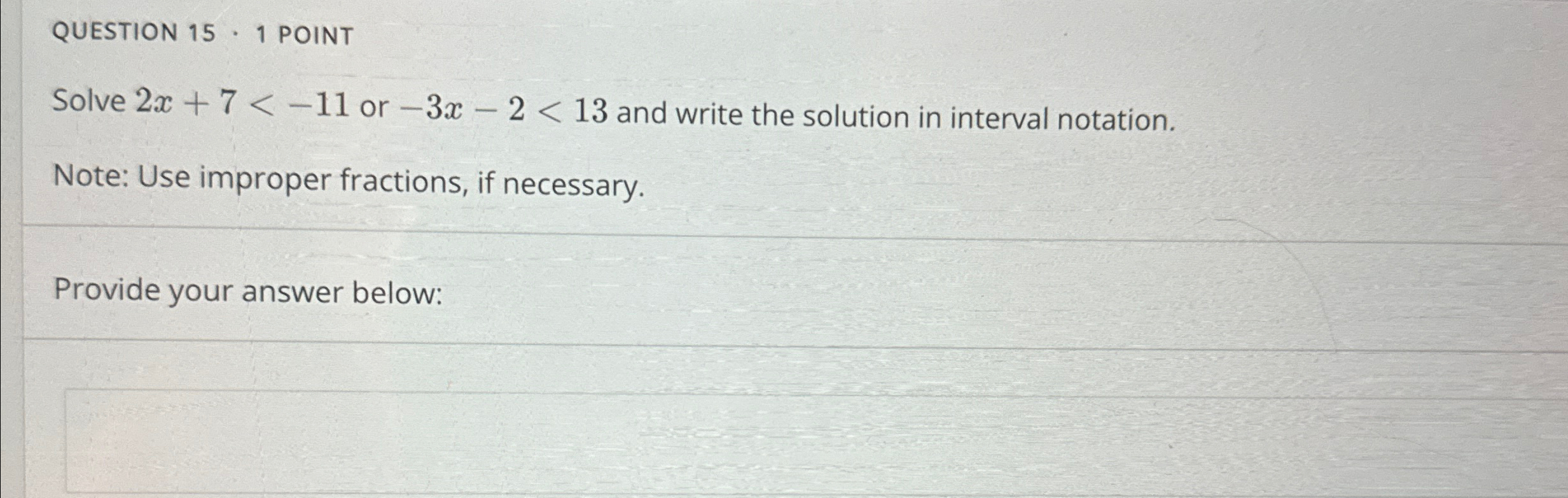 Solved QUESTION 15*1 ﻿POINTSolve 2x+7