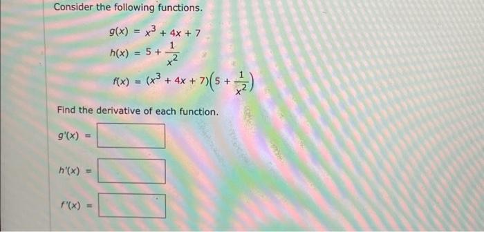 Solved Consider the following functions. | Chegg.com