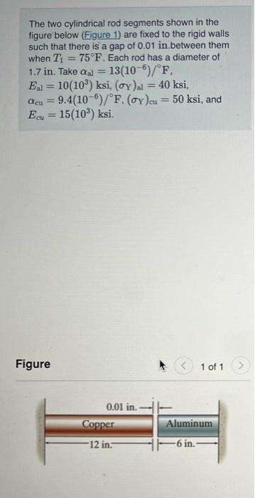 Solved The two cylindrical rod segments shown in the figure | Chegg.com
