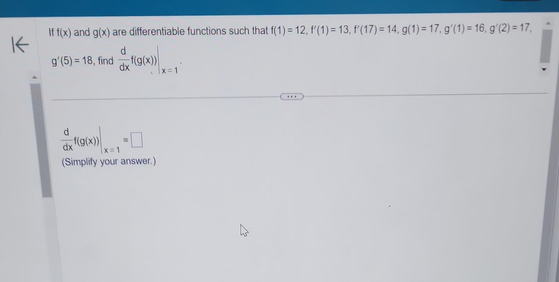 Solved If f(x) and g(x) are differentiable functions such | Chegg.com