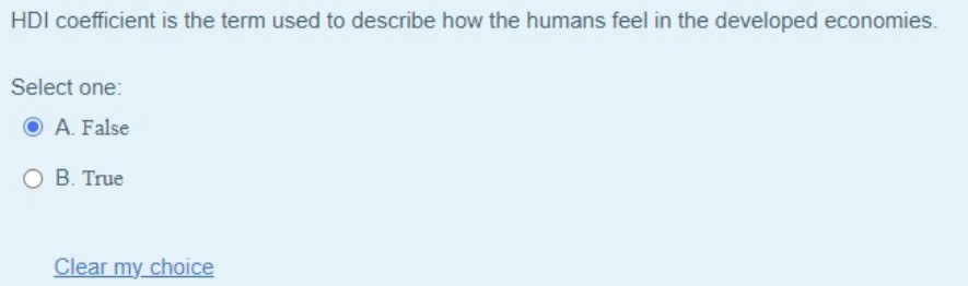 Solved HDI coefficient is the term used to describe how the | Chegg.com