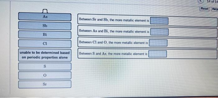 Solved Between Cl and O, the more metallic element is unable | Chegg.com