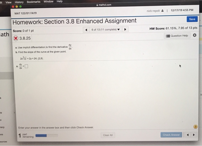 Solved dit View History Bookmarks Window Help A mathxl.com | | Chegg.com